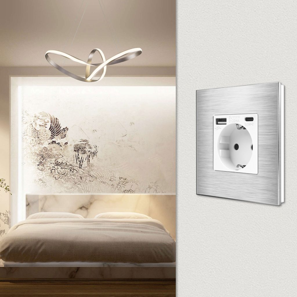 Bingoelec Europe Type F Wall Socket with USB A+C 20W fast Charging