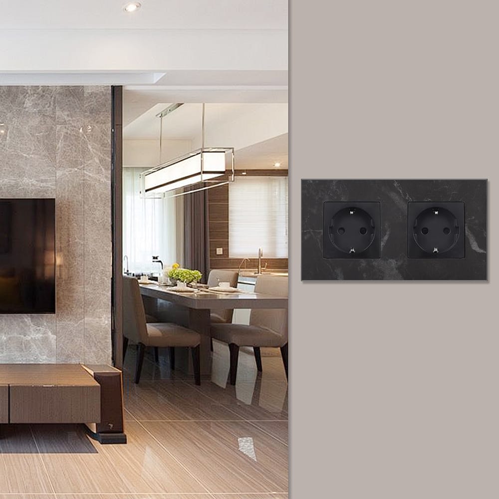 Bingoelec Home Elegant Marble Wall Germany Socket 86*157mm for Luxury ...