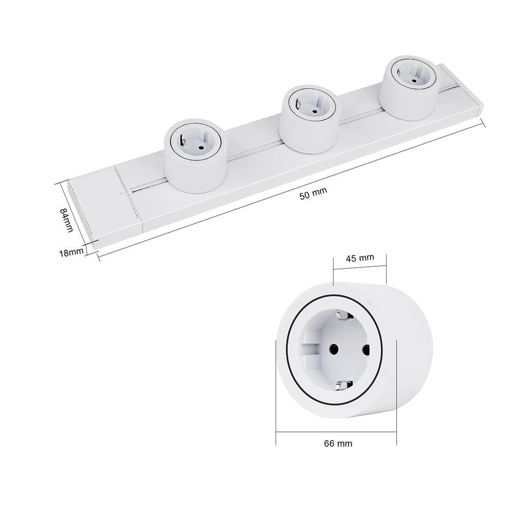 Bingoelec Home 50cm Track Socket Rail Track with switch 32A Movable Outlets