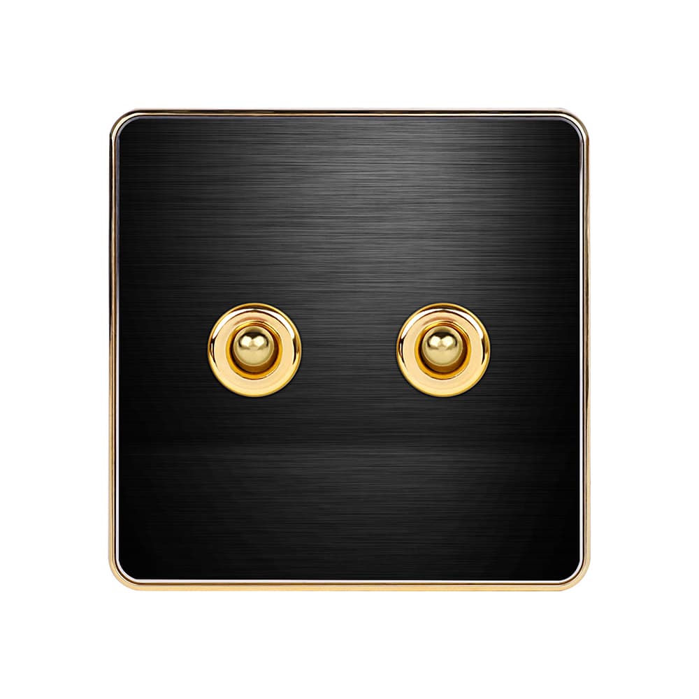 Bingoelec Aluminum 2 Gang 1 Way Toggle Switch, Durable Wall Toggle ...